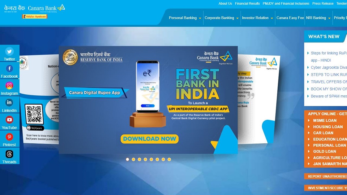 Canara Bank Net Banking - Bank Of British